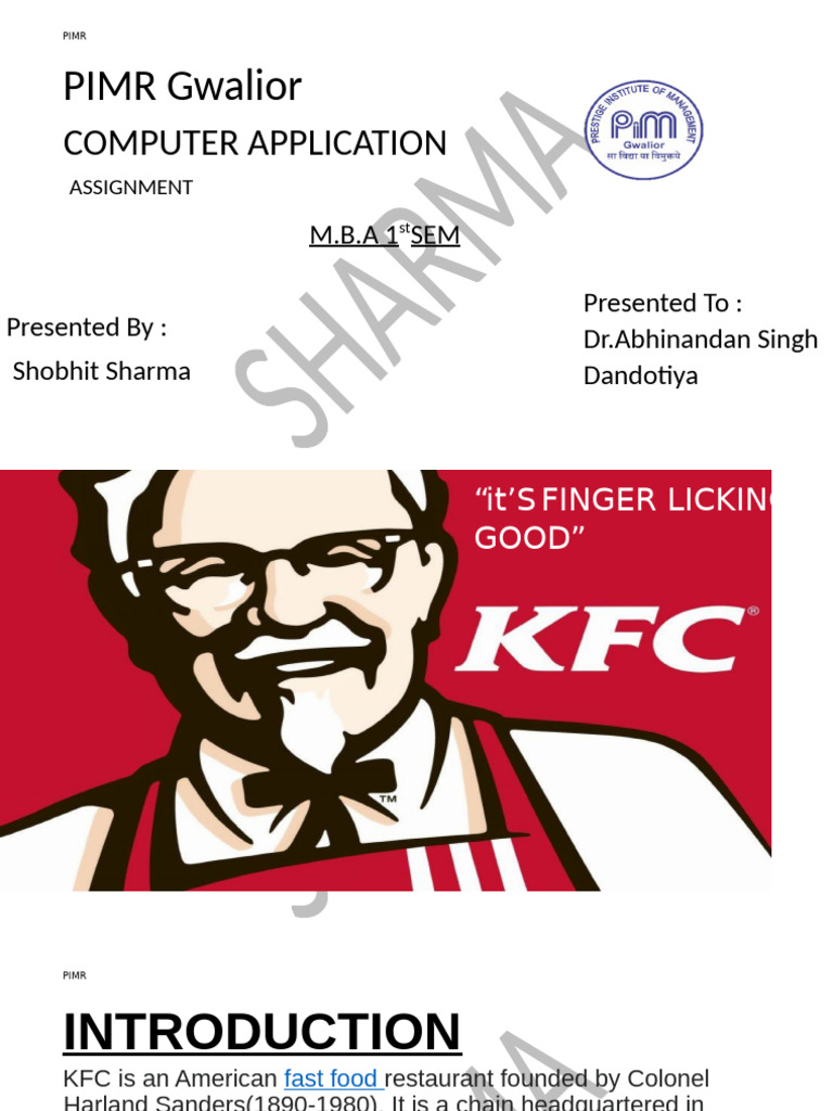 MBA Students' KFC Analysis | PDF