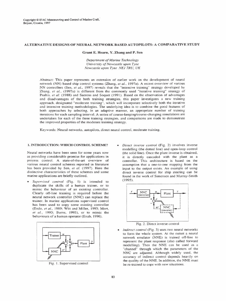 Alternative Designs of Neural Network Based Autopilots - 1997 - IFAC Proceedings | PDF ...