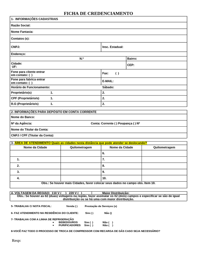 Ficha de Credenciamento[1] | PDF