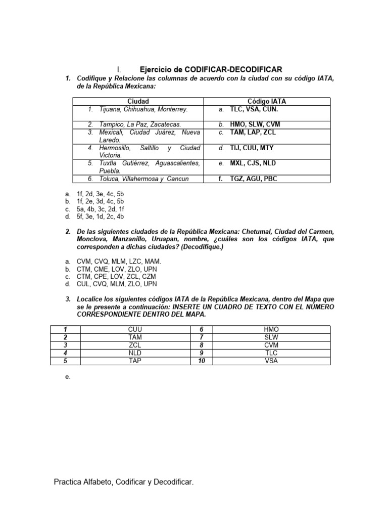 1.1.2 Ejercicio Practico Codificar-Decodificar | PDF