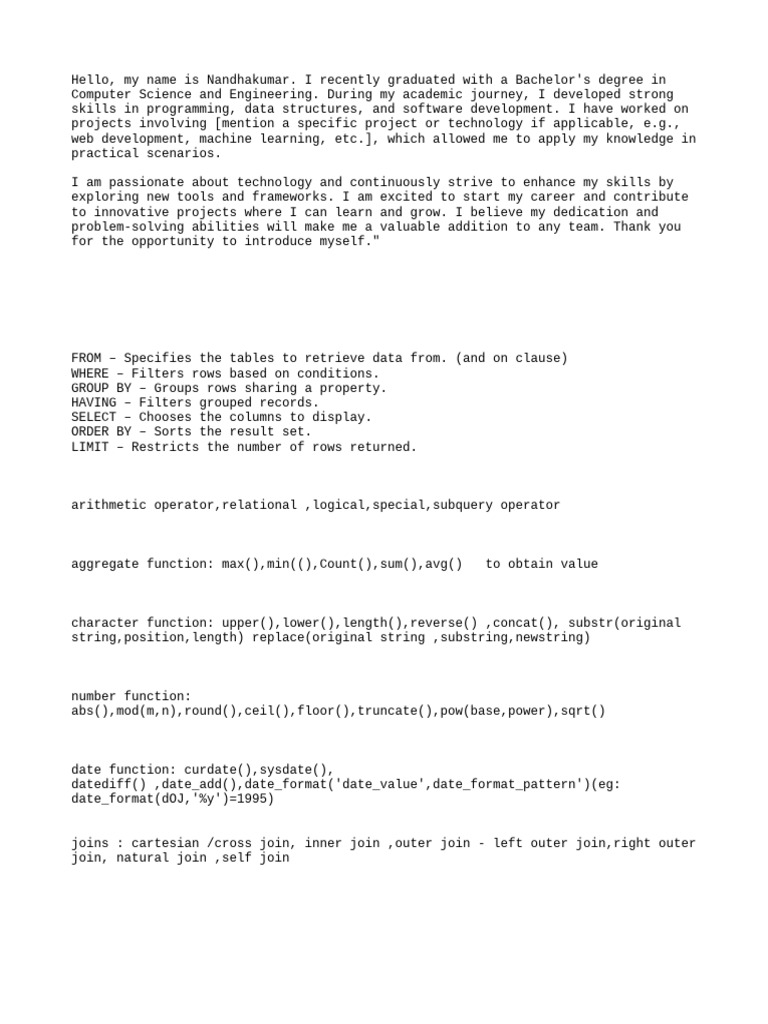 Self Introduction | PDF