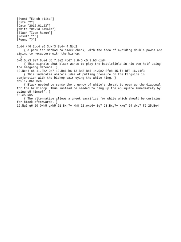 The Plan With E4-E5 | PDF