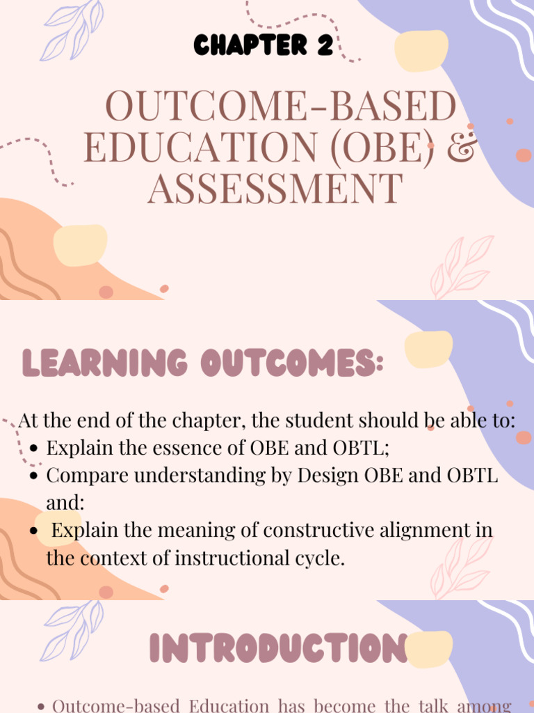 Chapter 2 Outcome Based Education | PDF | Educational Assessment | Learning
