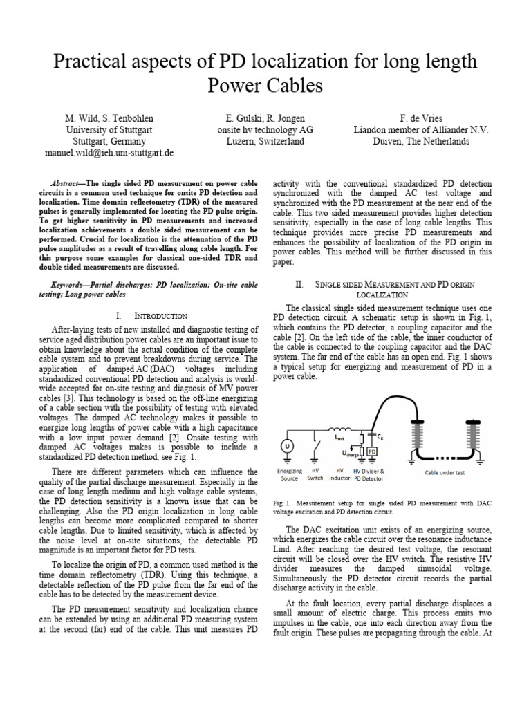 PD Localization in Long Power Cables | PDF | Electrical Engineering | Electricity