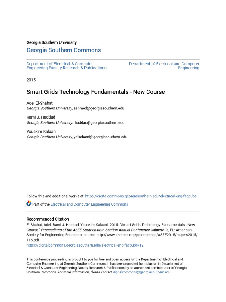 Smart Grids Technology Fundamentals - New Course | PDF | Distributed Generation | Smart Grid