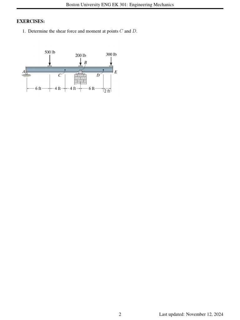 Engineering Mechanics Exercises | PDF
