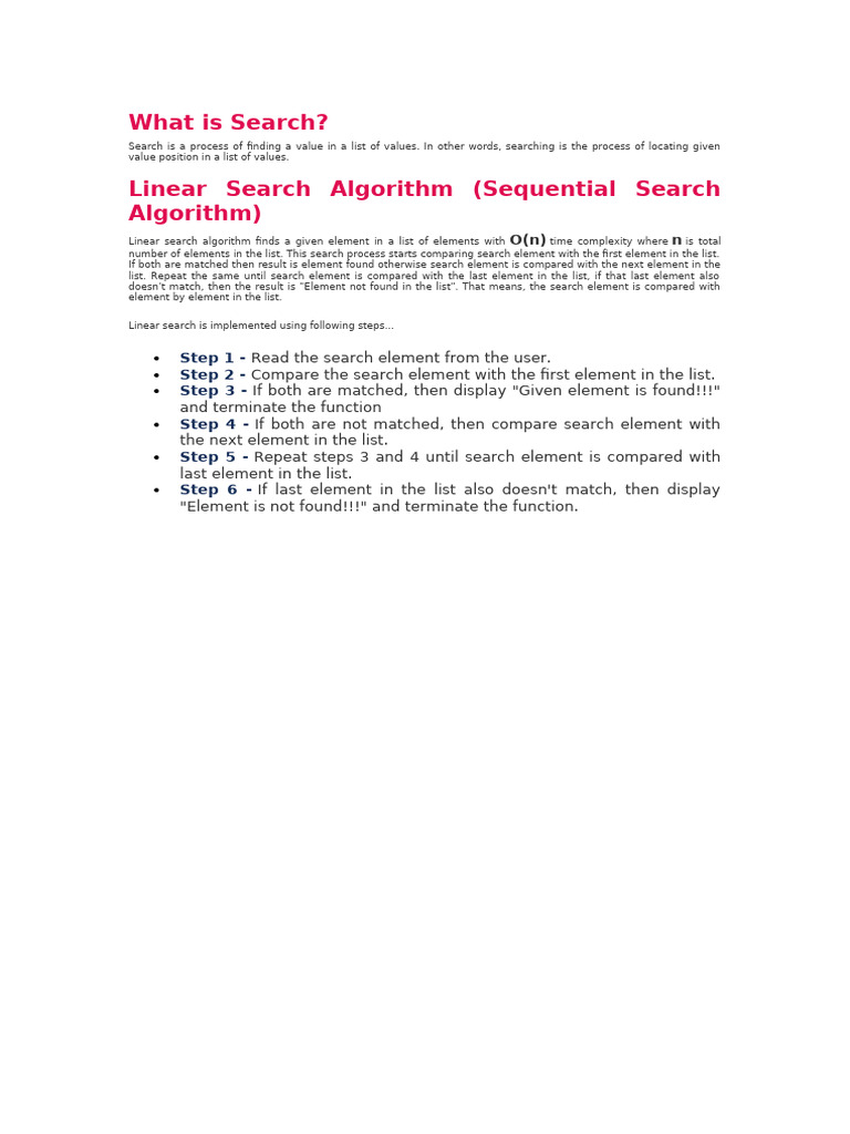 Search-Linear and Binary | PDF | Time Complexity | Theoretical Computer ...