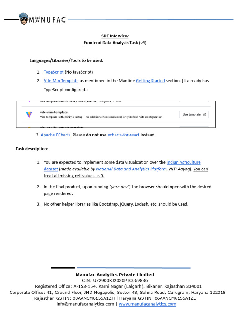 Manufac Analytics - SDE (Frontend) Assignment - v6 | PDF | Computing | Software Engineering