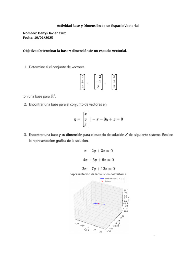 Base y dimensión de un espacio vectorial | PDF