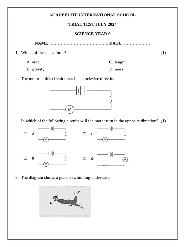 SCIENCE YEAR 6 | PDF | Force | Manufactured Goods