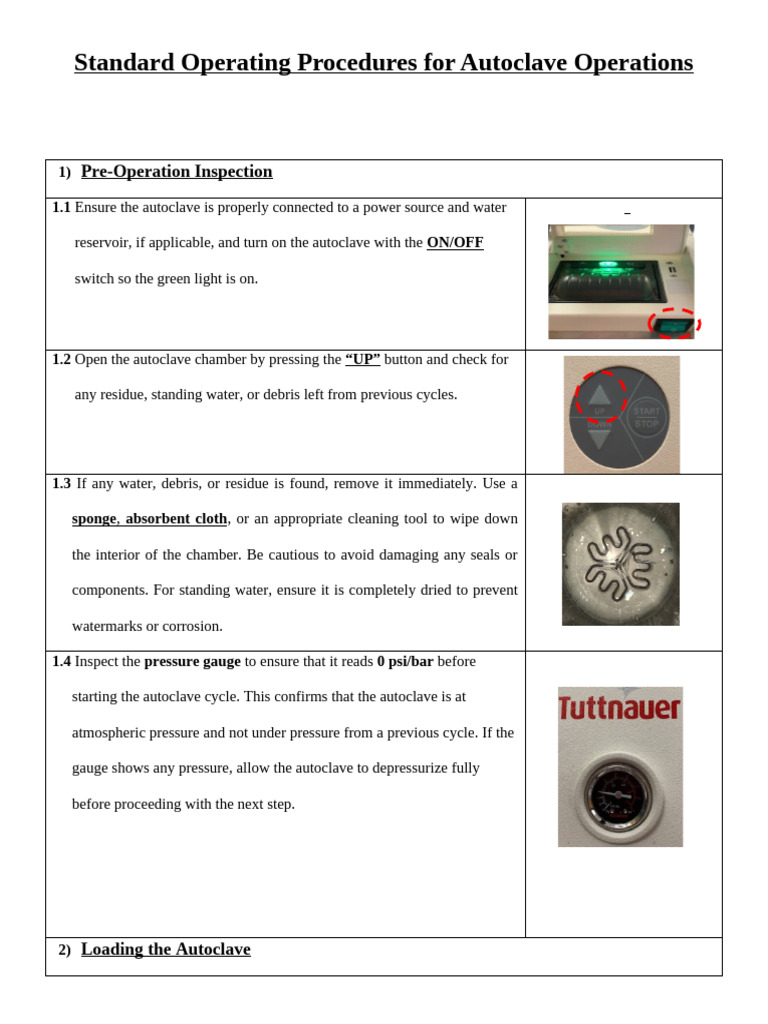 Autoclave Operation Guidelines | PDF | Sterilization (Microbiology) | Steam