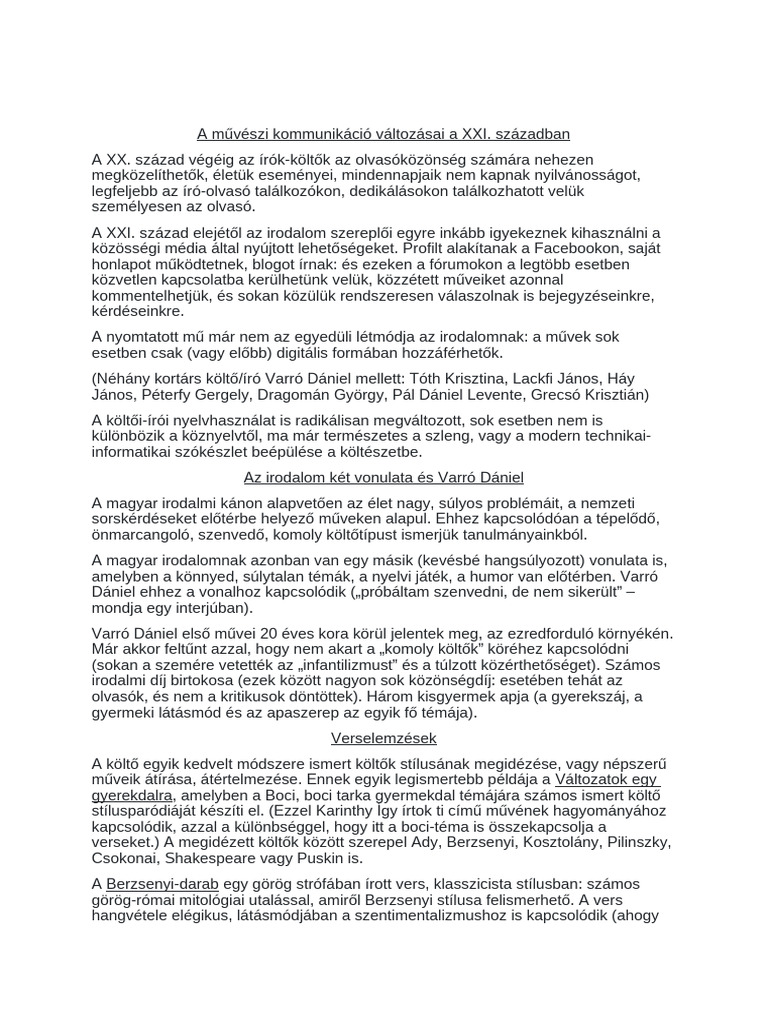 Varró Dániel Versei | PDF