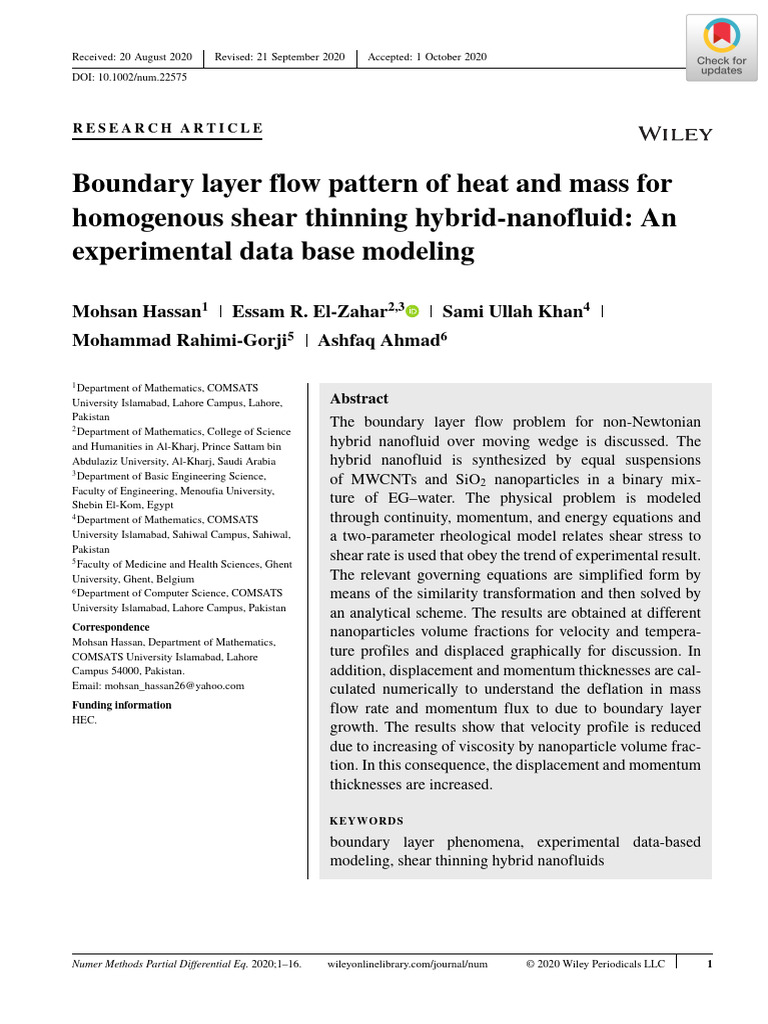 Boundary layer flow pattern of heat and mass for homogenous shear thinning hybrid-nanofluid ...