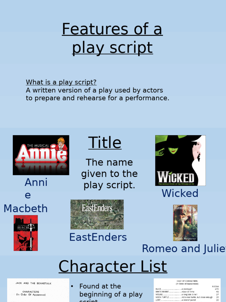 Features-Of-Playscripts 1 | PDF