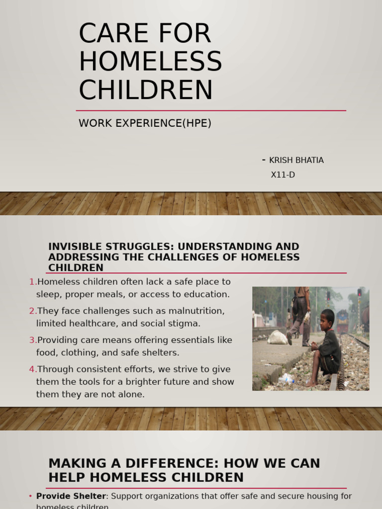 Care For Homeless Children | PDF | Homelessness | Social Policy