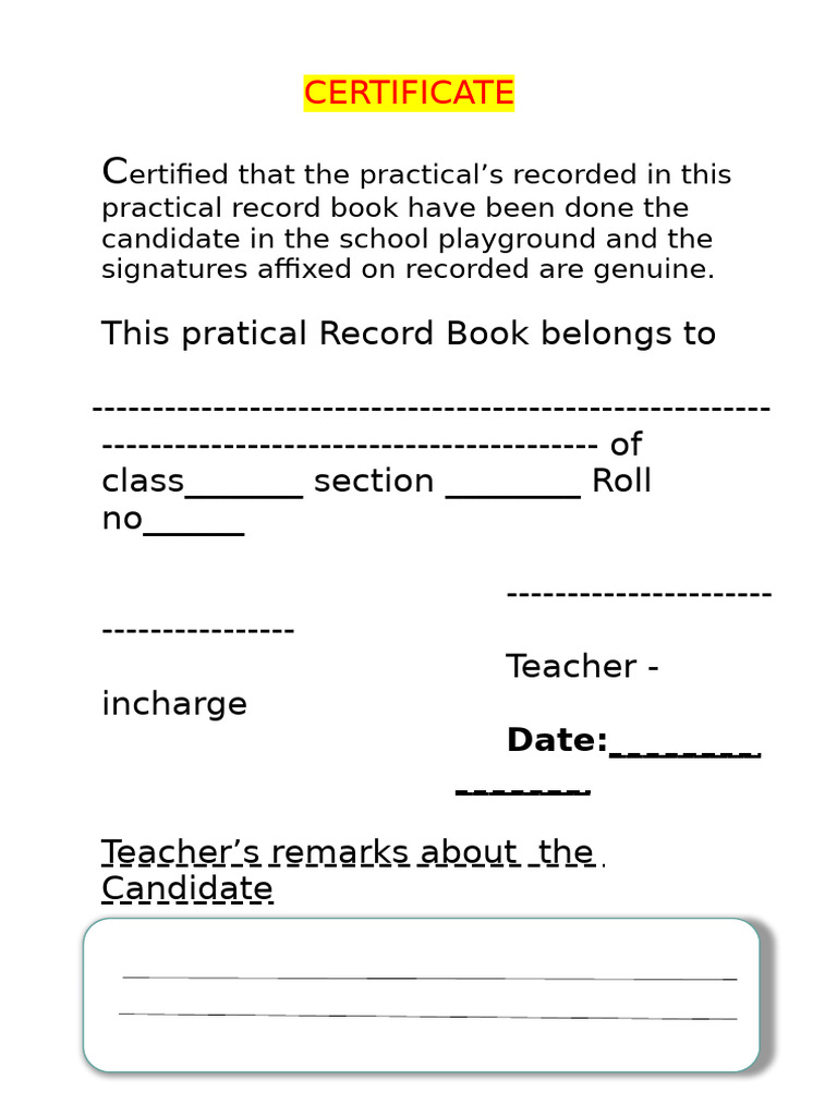 Physical Edn Record | PDF