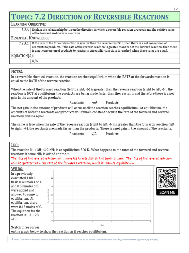 Direction of Reversible Reactions Explained | PDF | Chemical Reactions ...