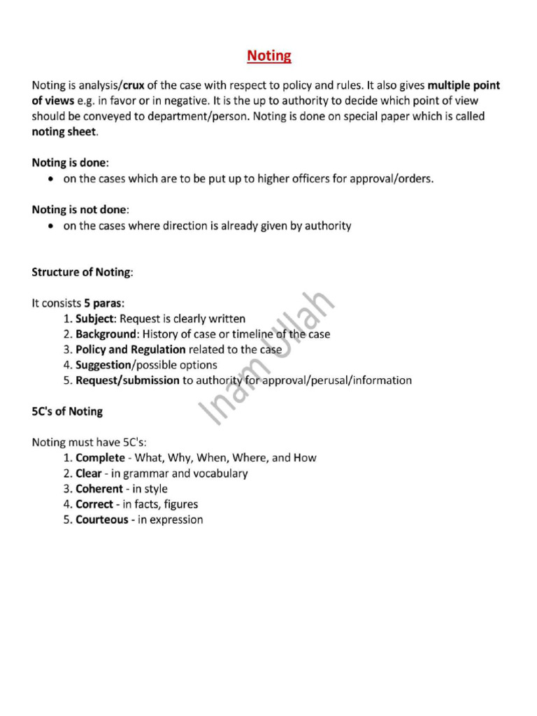 Noting & Drafting Notes | PDF