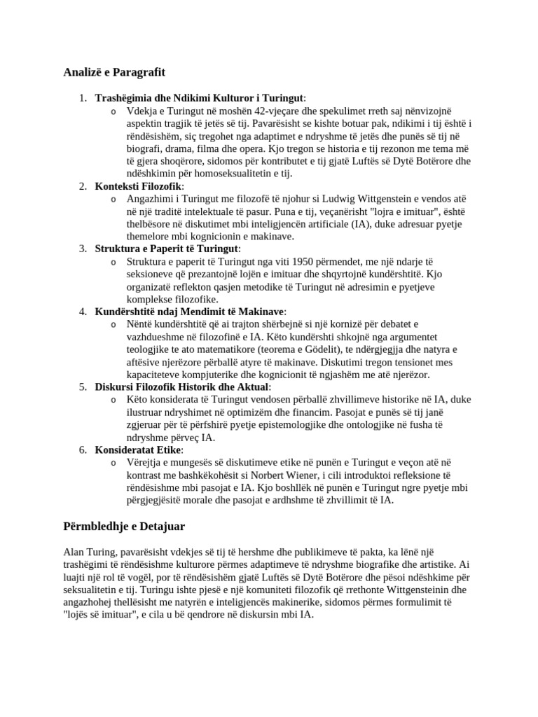Analizë e Paragrafit 2. Alan Turing nga Carl Mitcham | PDF