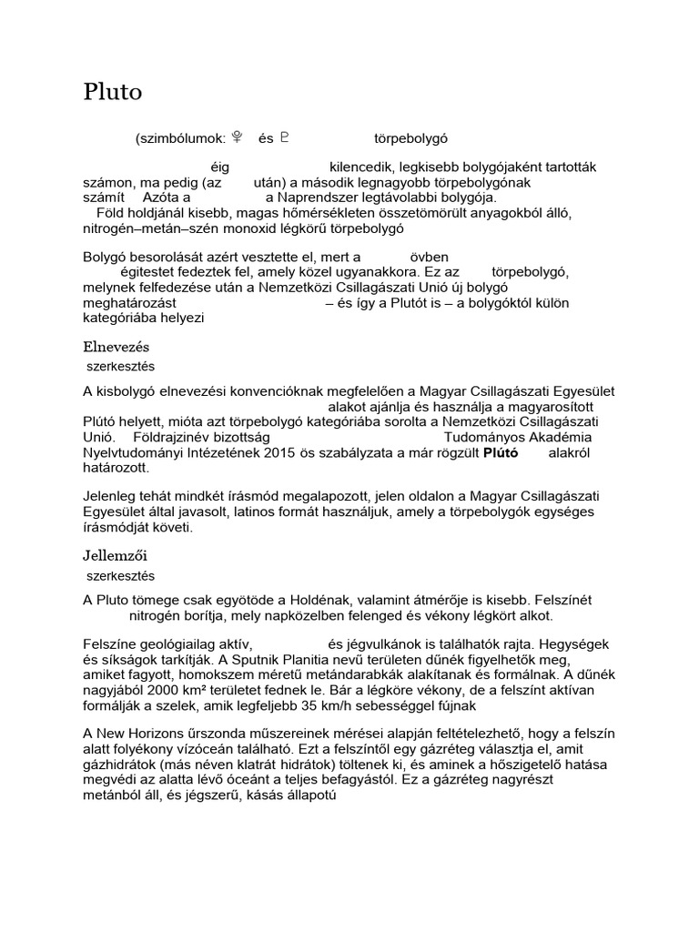 Pluto | PDF