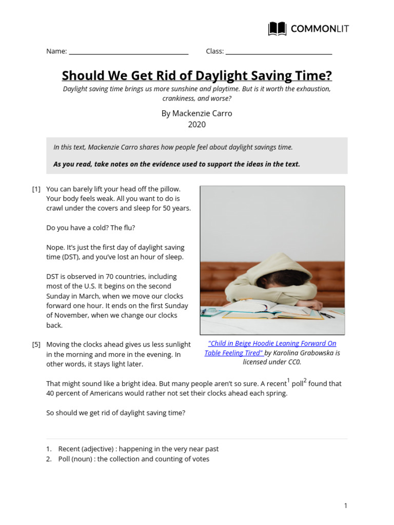 Should We Get Rid of Daylight Saving Time - Student | PDF | Daylight ...