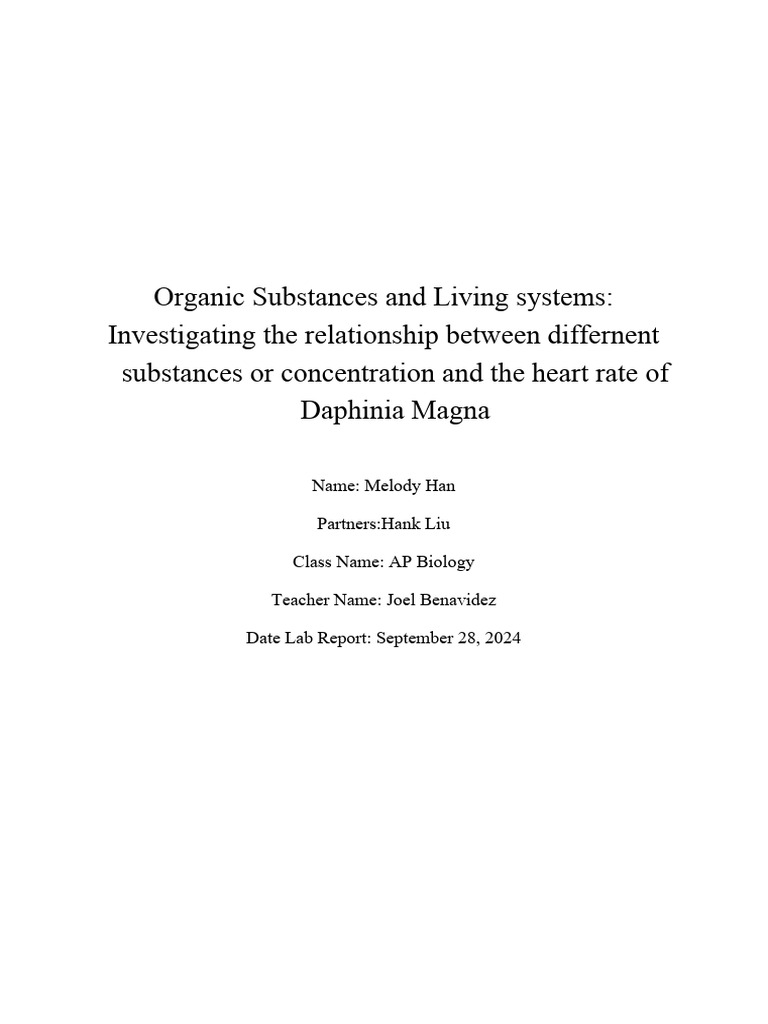 Melody Han Bio Lab Daphnia | PDF | Heart Rate | Caffeine