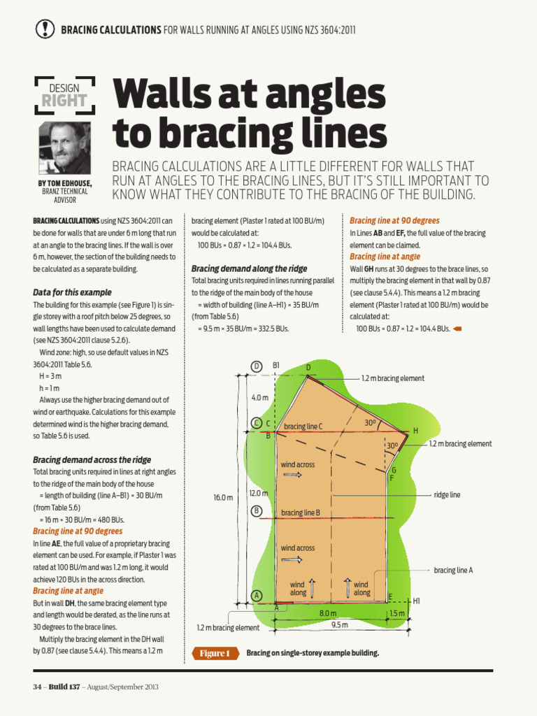 Bracing Calculations for Angled Walls | PDF