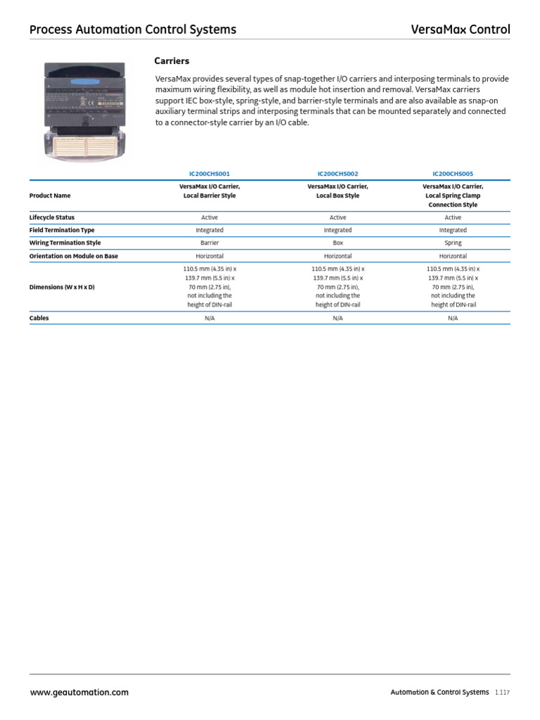 VersaMax I/O Carrier Overview | PDF | Electrical Connector | Electrical ...