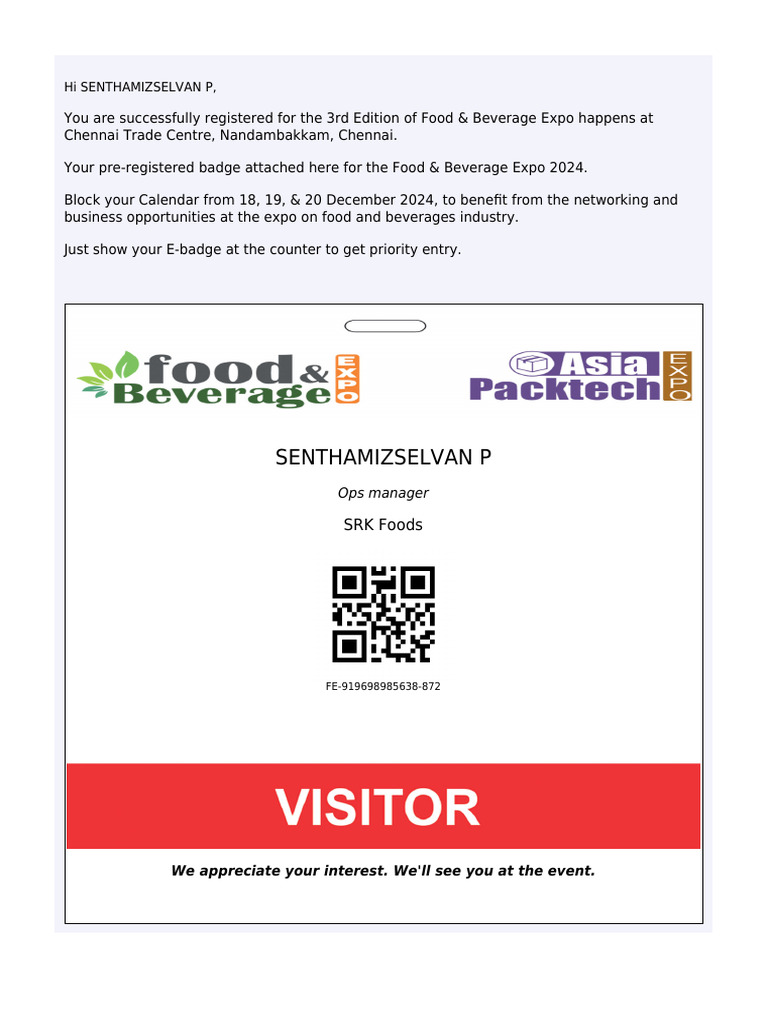 Food Expo Pass 872 | PDF