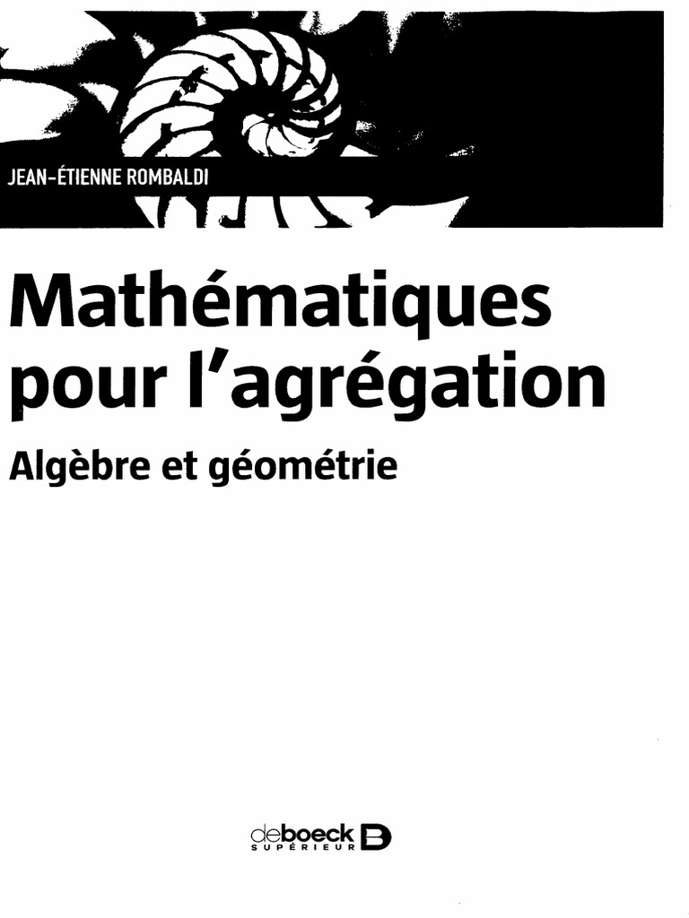 Rombaldi Math Matique Pour L Agr Gation | PDF