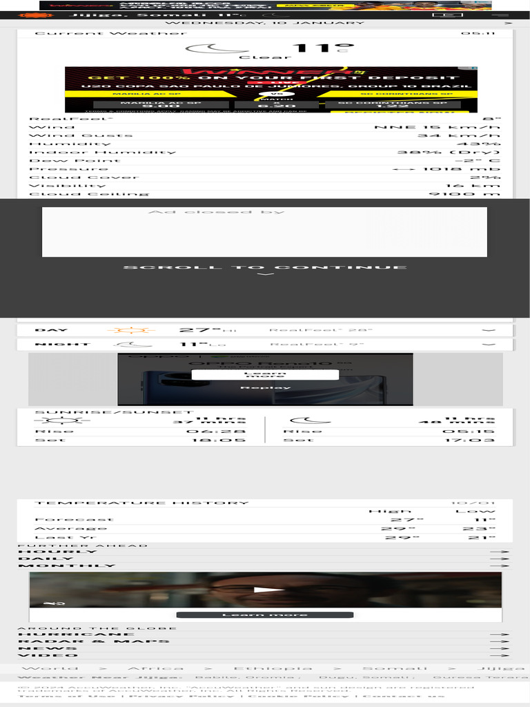 Jijiga, Somali, Ethiopia Current Weather AccuWe… | PDF | Weather | Weather Events