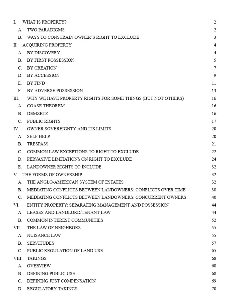 Property Outline.docx | PDF | Injunction | Property