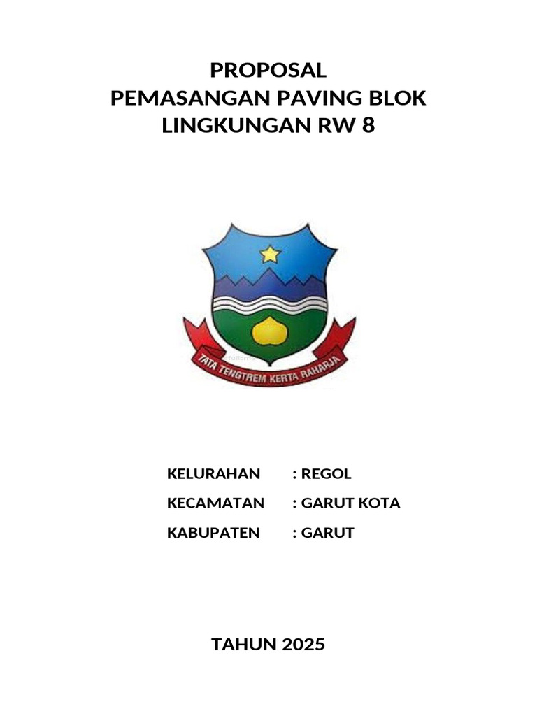 Proposal Pemasangan Paving Blok RW 8 2025 | PDF