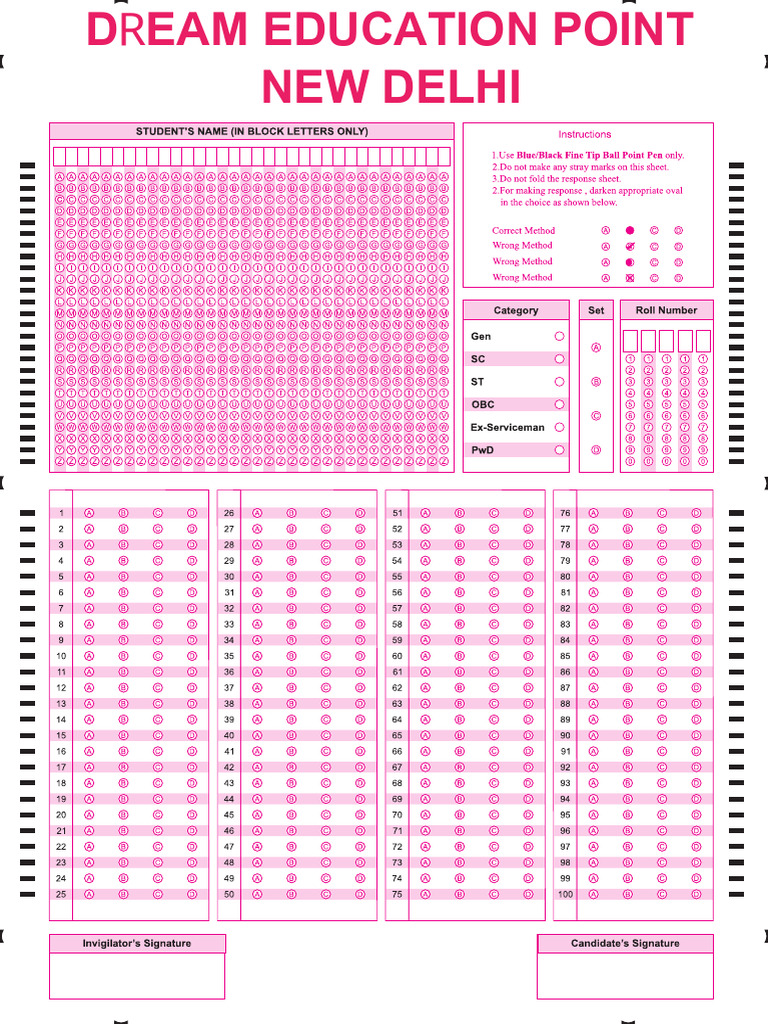 Dream Omr Sheet-1 | PDF