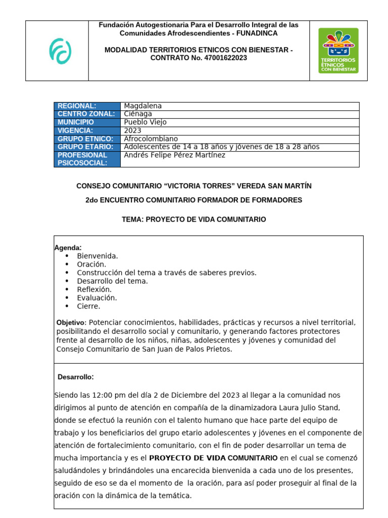 1er Encuentro Formador de Formadores - Proyecto de Vida Comunitario - 162 | PDF | Liderazgo