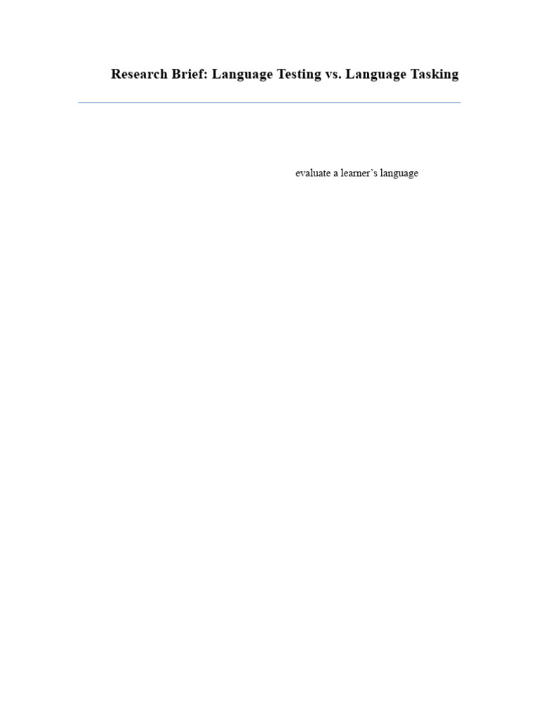 Language Testing vs. Tasking Explained | PDF | Educational Assessment ...