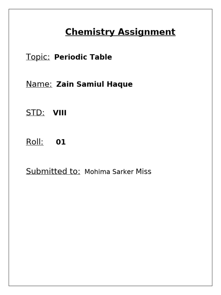 1st Page Chem Assignment | PDF