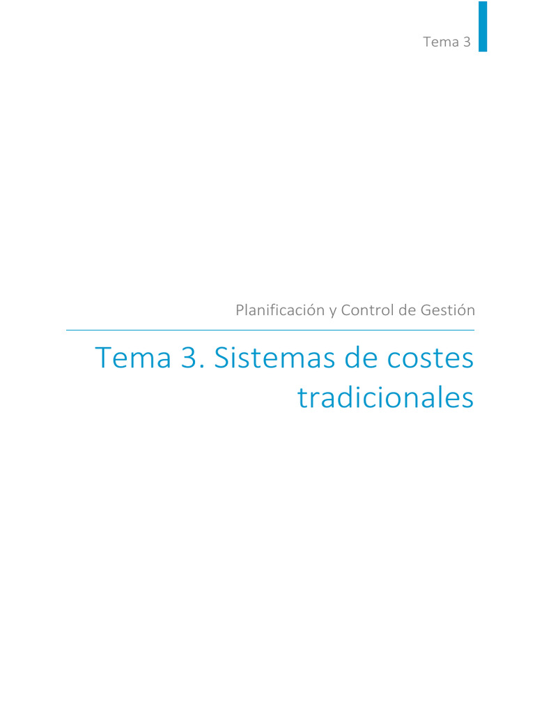 Sistemas de Costes Tradicionales | PDF | Contabilidad de gestión | Costo