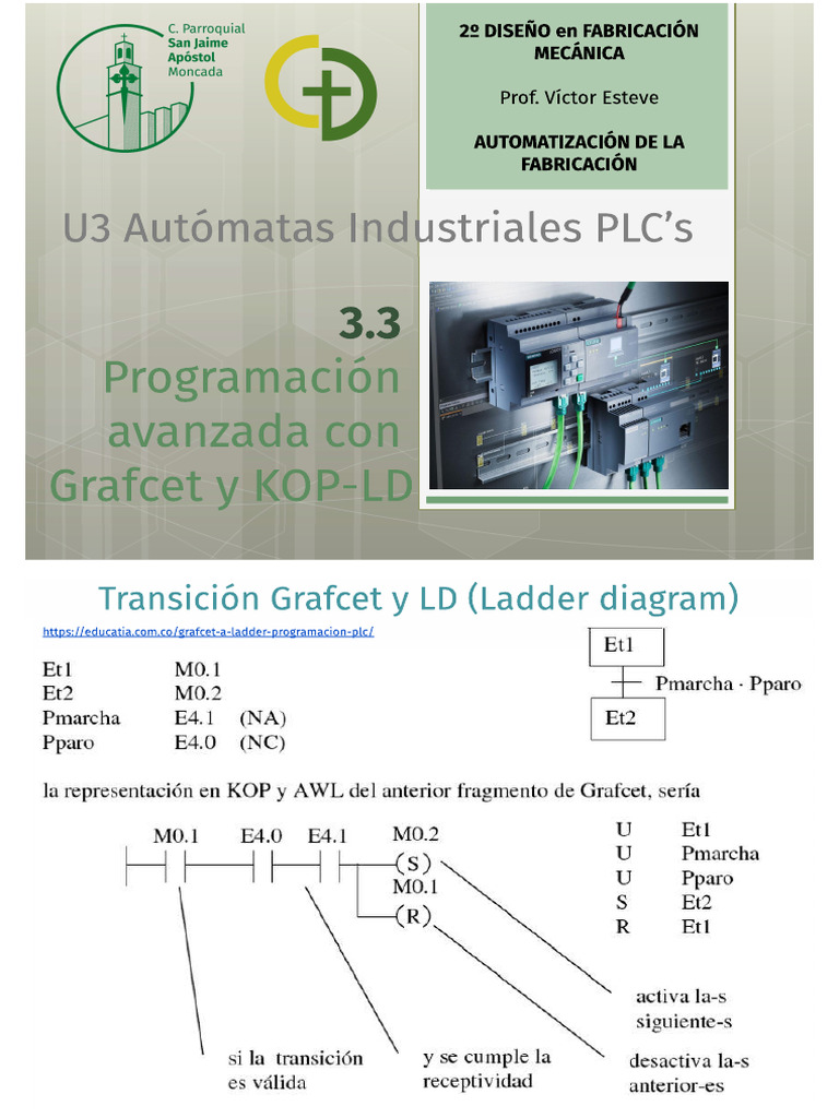 AUF_UD3.3 Programación Avanzada Grafcet y KOP | PDF