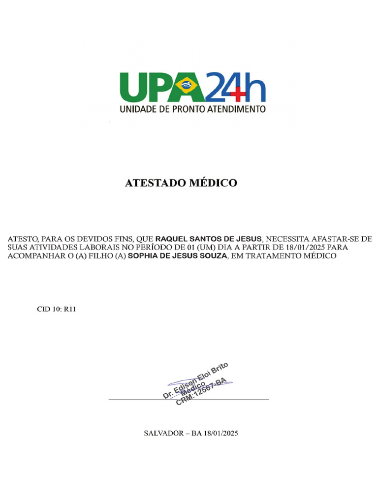 Atestado Acompanhante | PDF