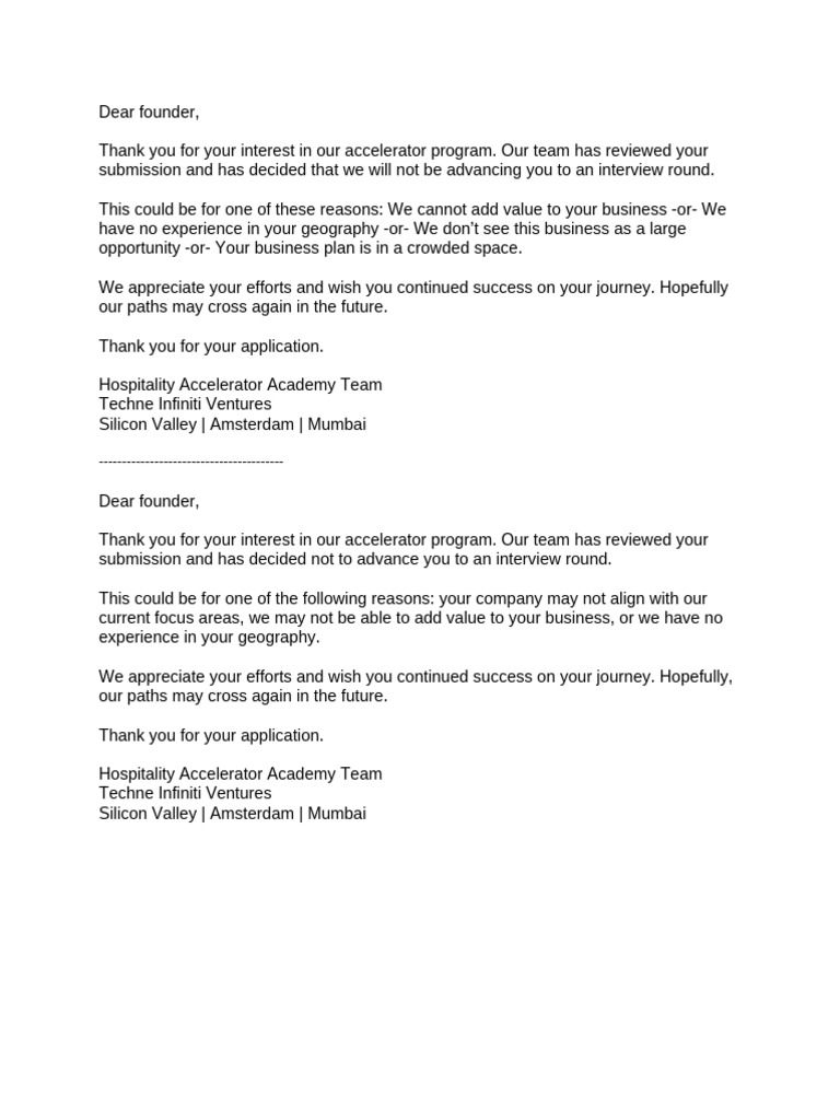 Rejection Email Template | PDF