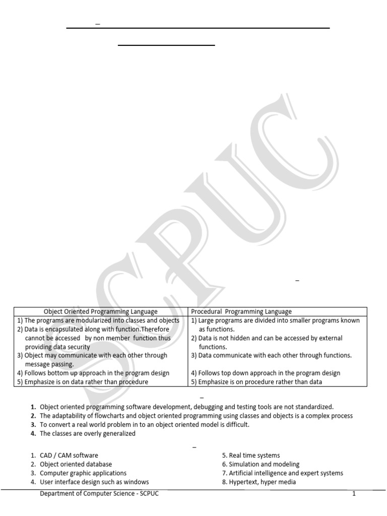 Passing Package 2nd PUC - 2024 - FINAL | PDF | Object Oriented Programming | Class (Computer ...