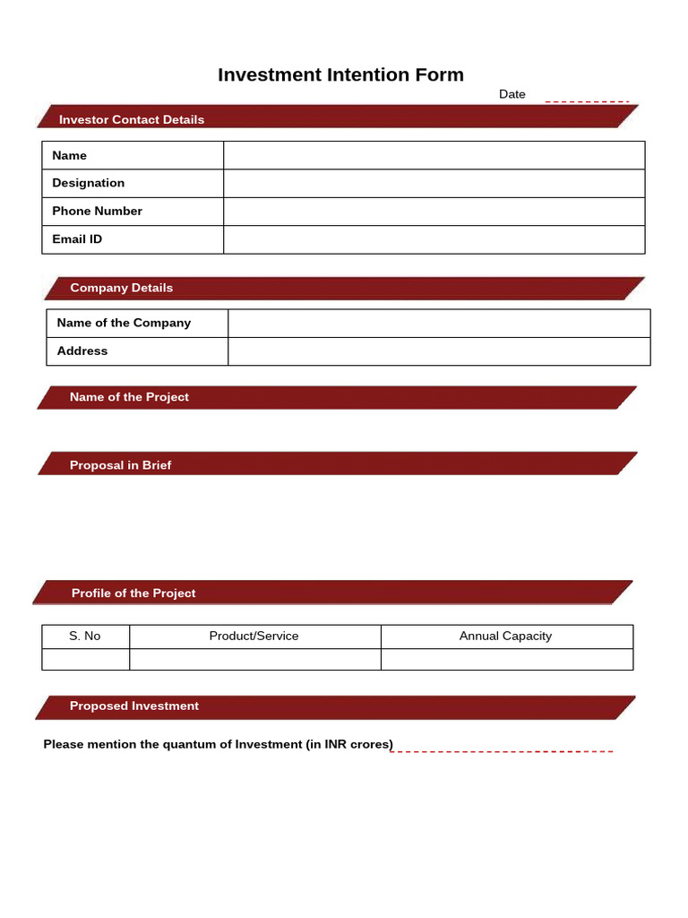 Investment Form Format | PDF