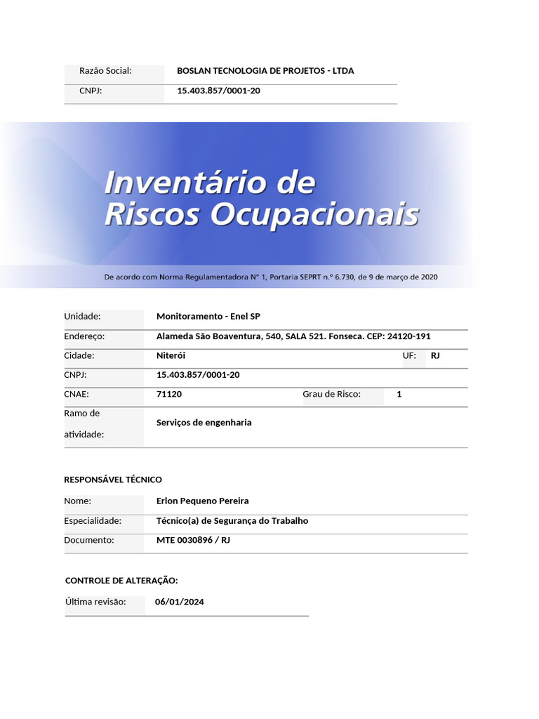 PGR 2024 - Boslan Tecnologia de Projetos | PDF | Segurança e saúde ...