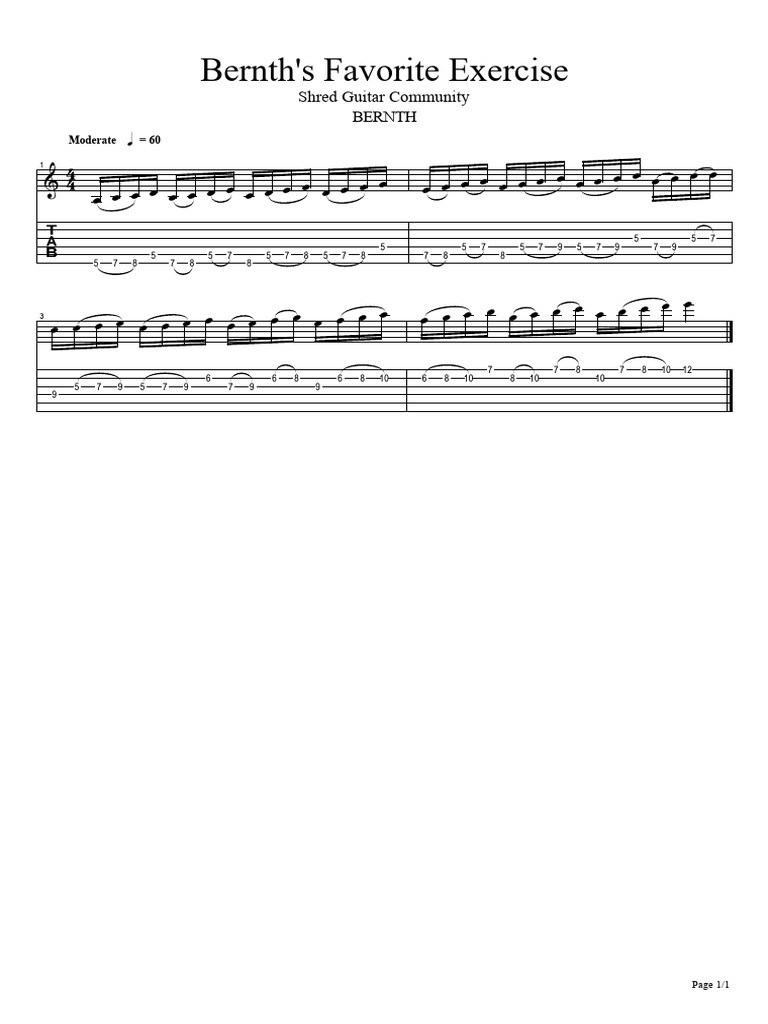 Bernth's Shred Guitar Exercise | PDF