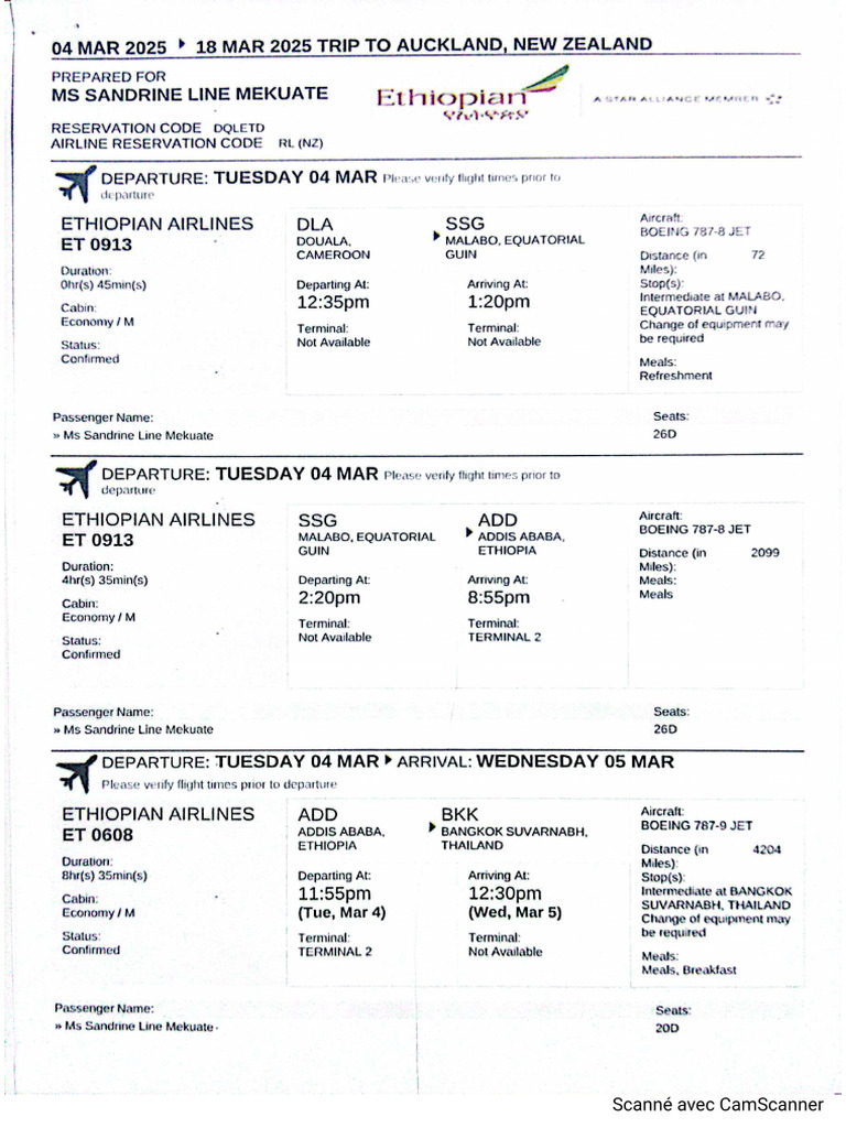 Réservation Vol MEKUATE | PDF