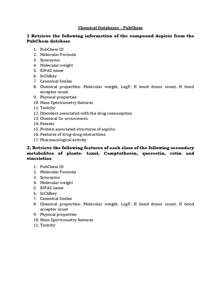 Chemical Databases_ PubChem | PDF
