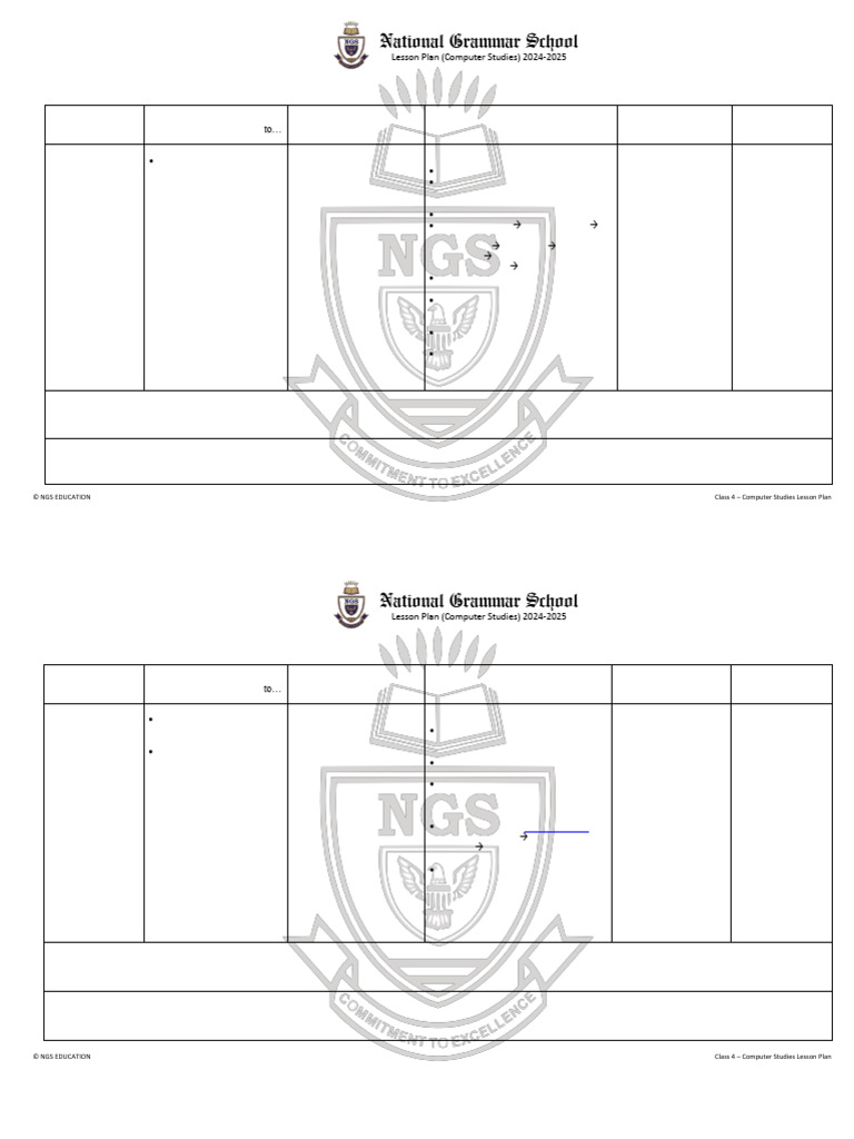 Computer Studies Lesson Plan for Class 4 | PDF | Computer File | Lesson ...