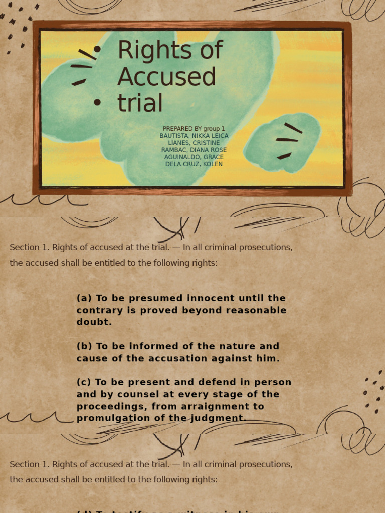 Rights of the Accused in Criminal Trials | PDF | Witness | Demurrer