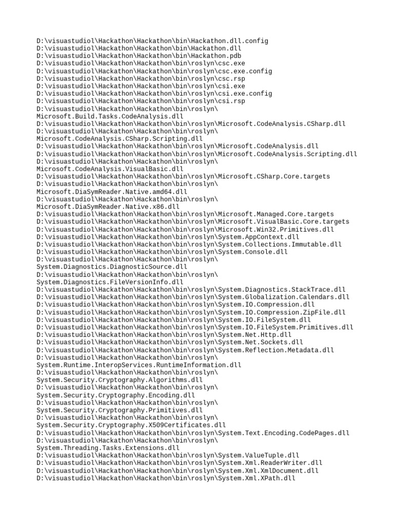 Hackathon Csproj FileListAbsolute | PDF | Personal Computers | System Software